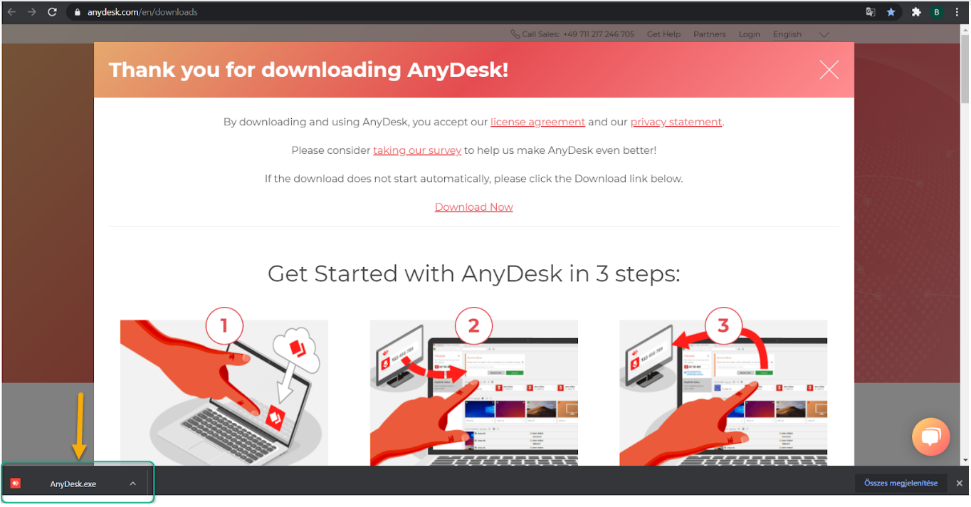 AnyDesk letöltési útmutató – Adriana Automatik Kft.